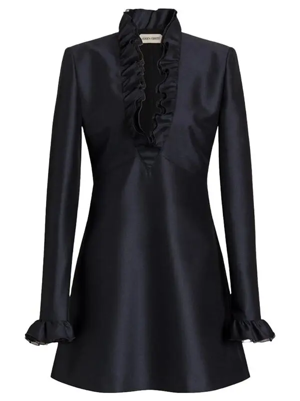 Alberta Ferretti Wool V-neck Dress - Multicolor
