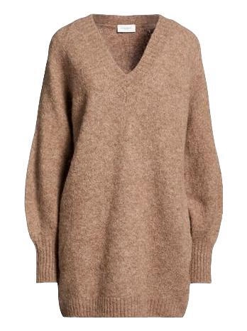 PAOLO PECORA V-neck Mélange Sweater - Light Brown