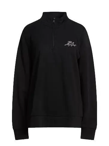 Karl Lagerfeld Organic Cotton Half-zip Sweatshirt - Black
