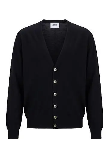 Alpha Studio Cotton Cardigan - Black
