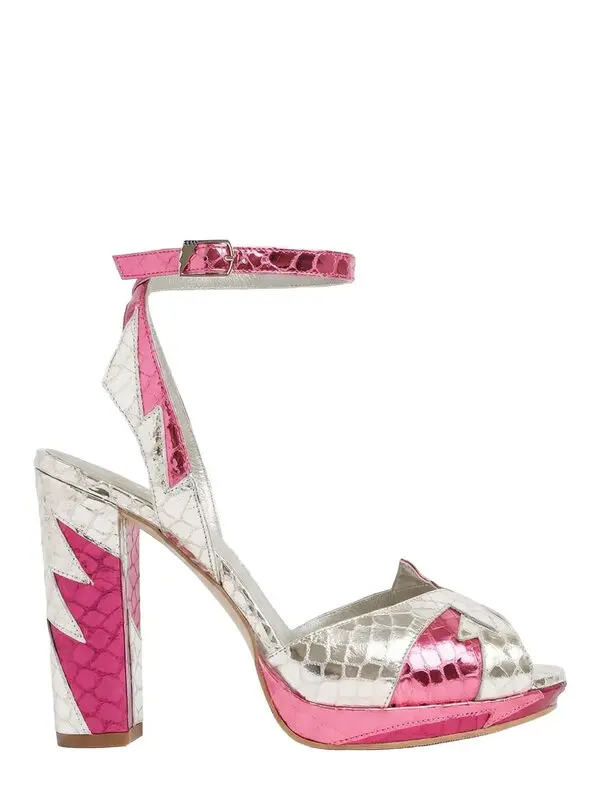 TERRY DE HAVILLAND Zia Mid Platform Heels - Pink/silver