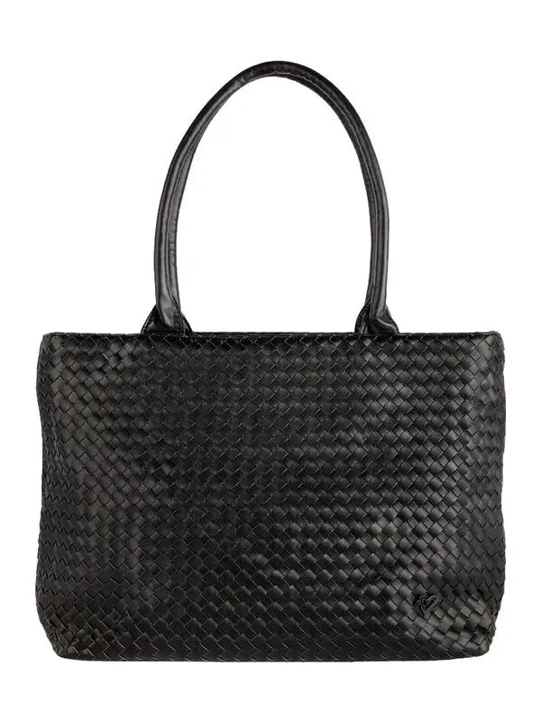 PRENELOVE Mahone Vegan Leather Woven Tote - Black