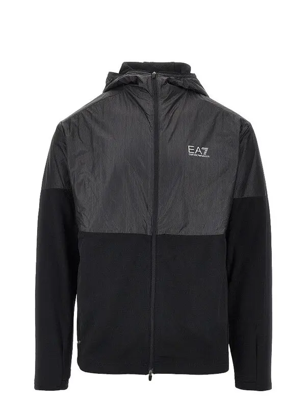 EA7 Vigor7 Full-zip Technical Hoodie - Black