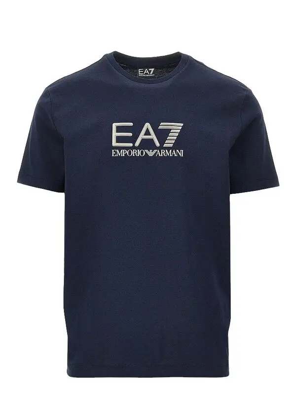 EA7 Lux Identity Cotton T-hirt - Blue