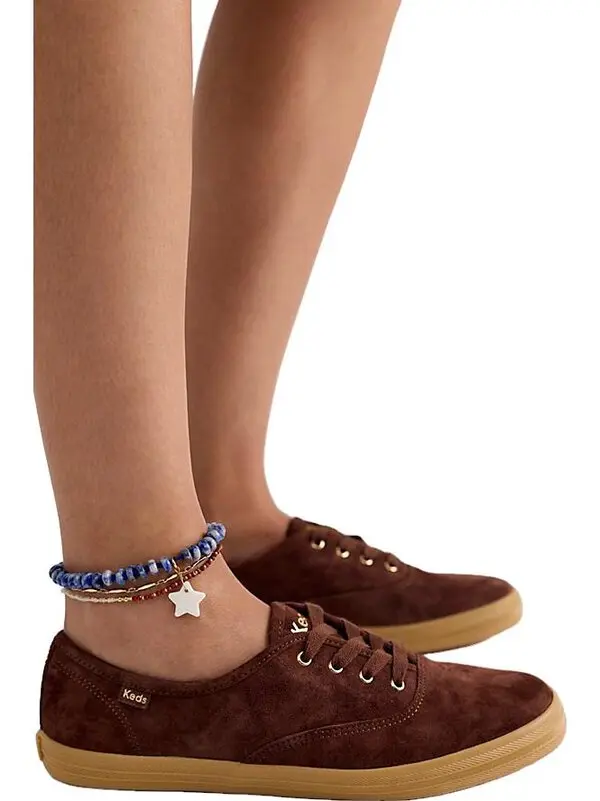KEDS Champion Luxe Suede Lace-up Sneakers - Chocolate