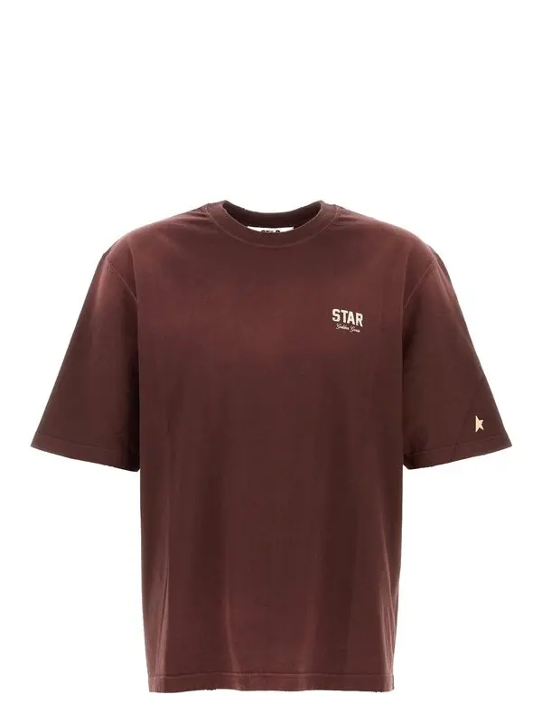 GOLDEN GOOSE Burgundy Cotton Oversize T-shirt - Red