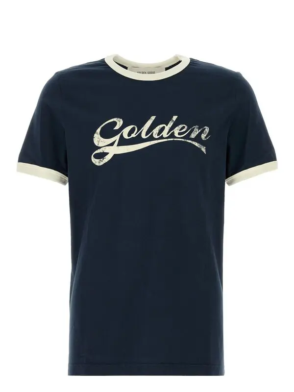 GOLDEN GOOSE Navy Cotton T-shirt - Blue