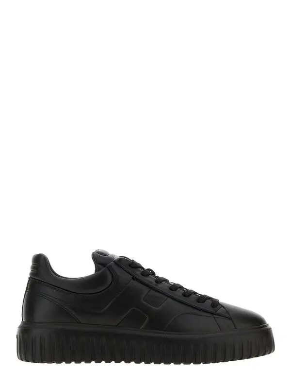 Hogan Leather H-stripes Sneakers - Black