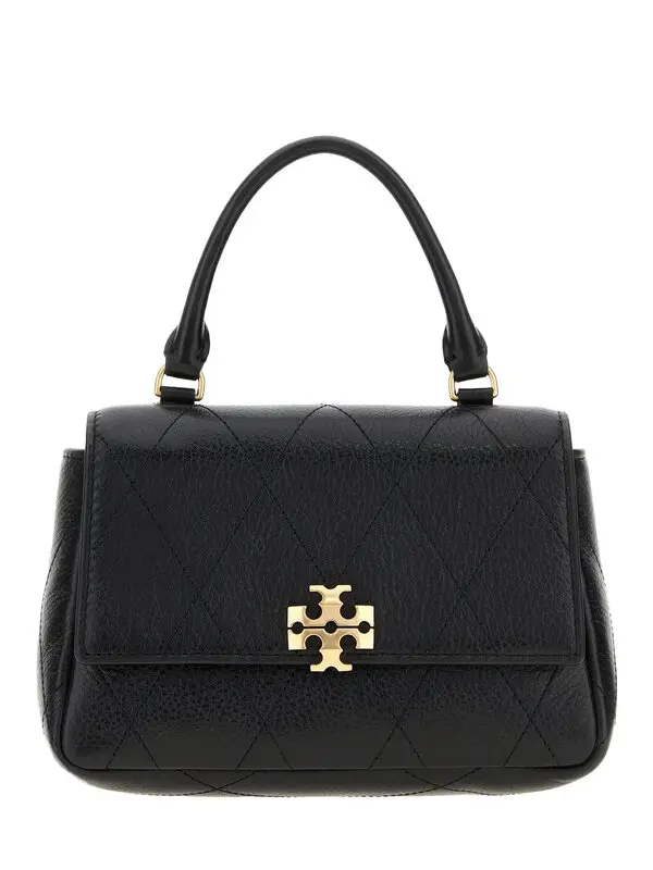 Tory Burch Leather Mini Charlie Handbag - Black