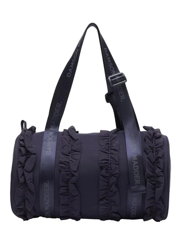 DAMSON MADDER Brooke Frill Barrel Bag - Navy