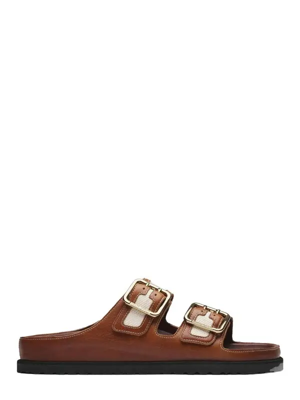 BIRKENSTOCK Arizona Bold Canvas Double Strap Sandals - Brown