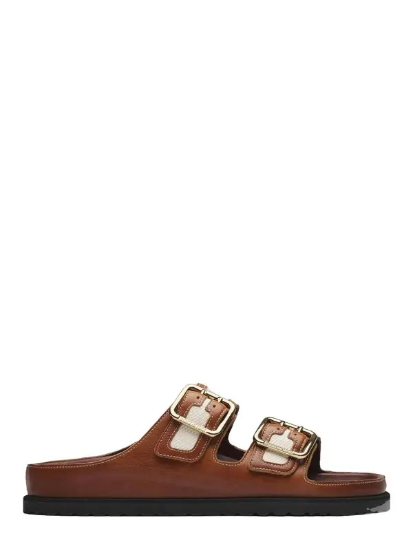 BIRKENSTOCK Arizona Bold Canvas Double Strap Sandals - Brown