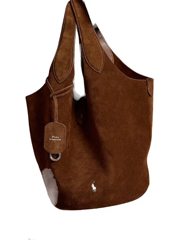 Ralph Lauren Polo Play Suede Tote - Cafe