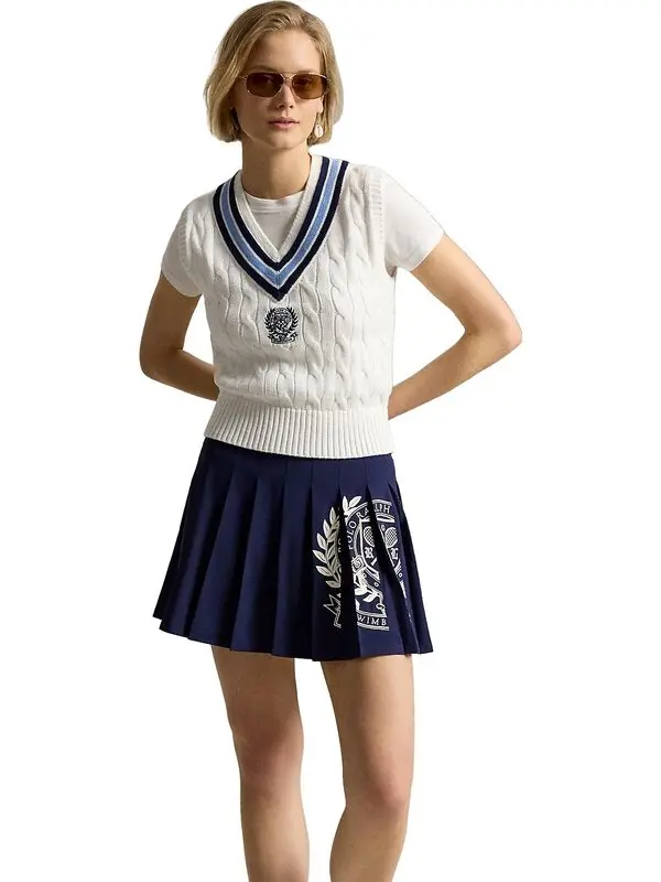 Ralph Lauren Wimbledon Logo Performance Pleated Skort - Refined Navy