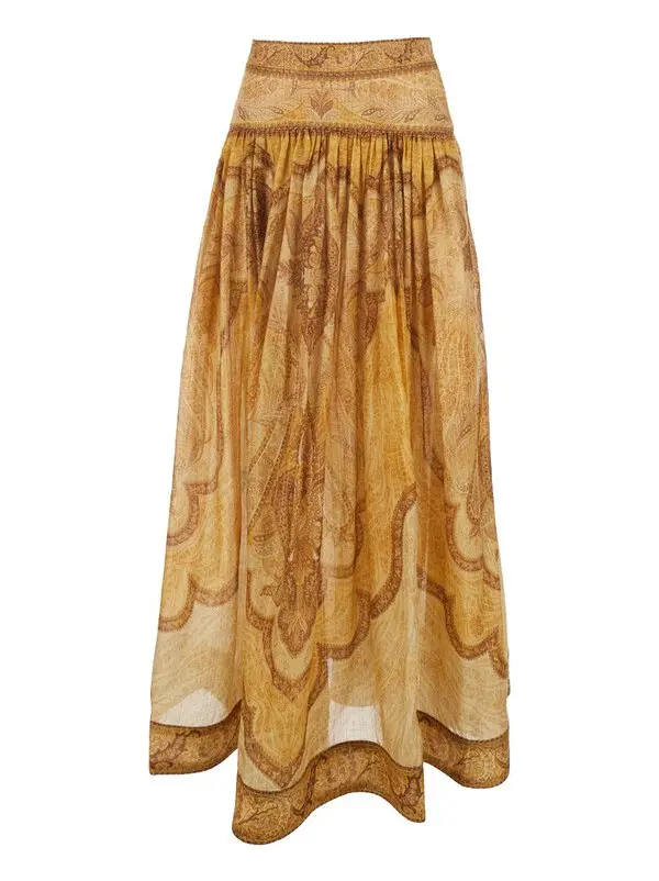 Zimmermann Wanderlust Flared Paisley Skirt - Multicolor