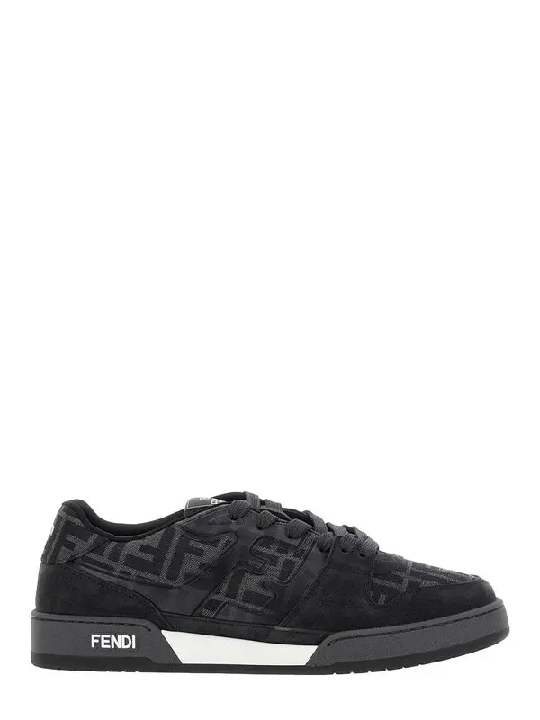 Fendi Match" Sneakers With All-over Ff Motif - Gray
