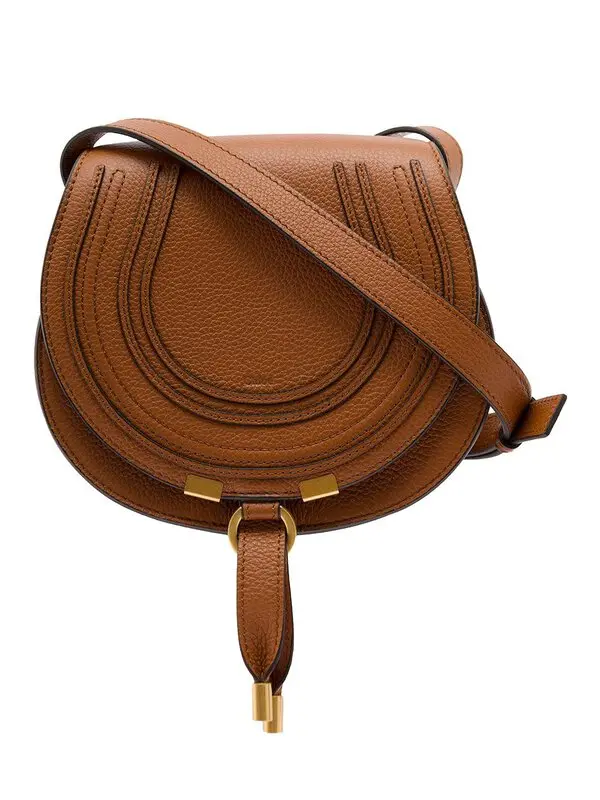 Chloé Marcie Leather Saddle Bag - Brown