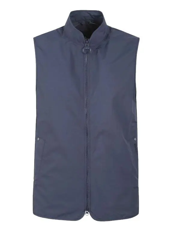 Barbour Sleeveless Zip Vest With Stand Collar - Blue