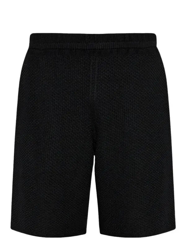 Issey Miyake Homme Plissé Textured Knit Shorts - Black