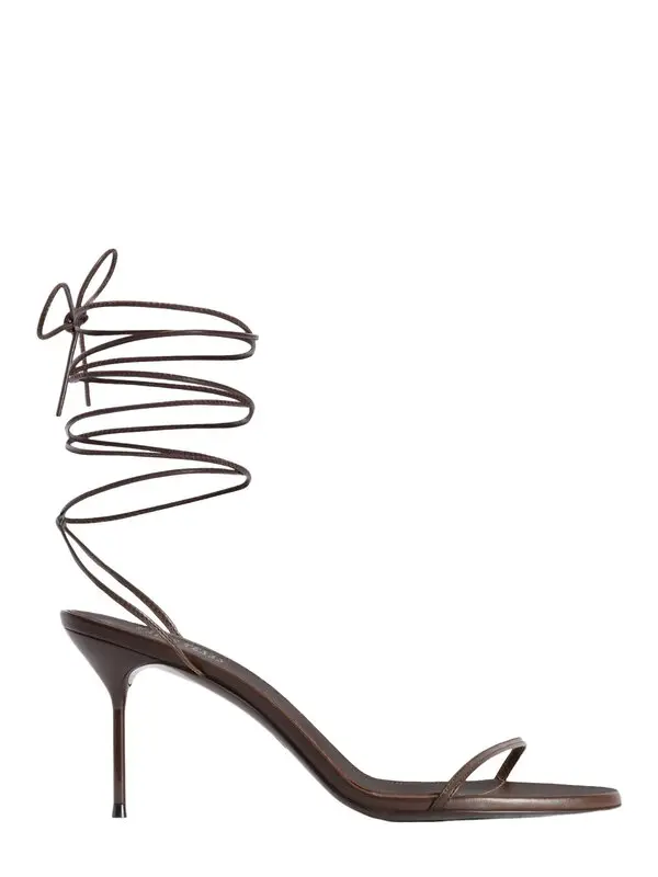 Paris Texas Lidia Lace-up Heeled Sandals - Ebony