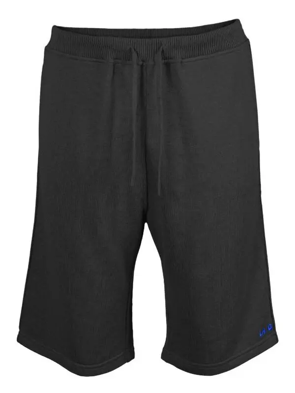 LA GRANNI Charcoal Organic Pima Cotton And Alpaca Blend Shorts - Black