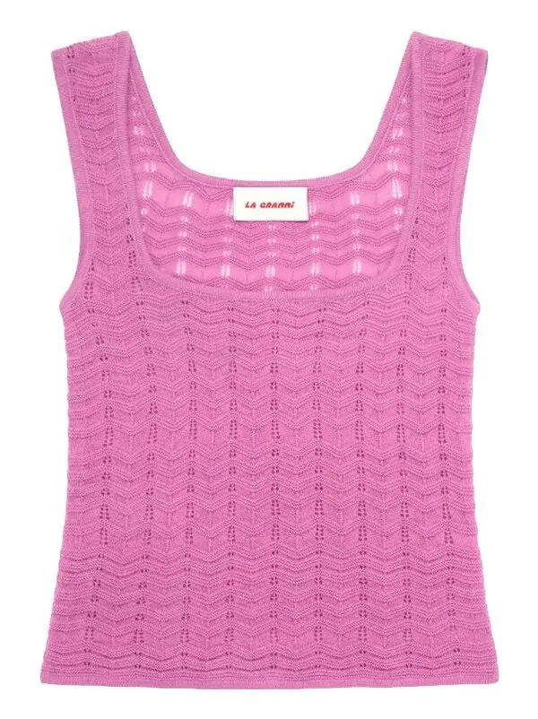 LA GRANNI Marsito Top In Organic Pima Cotton And Baby Alpaca - Pink