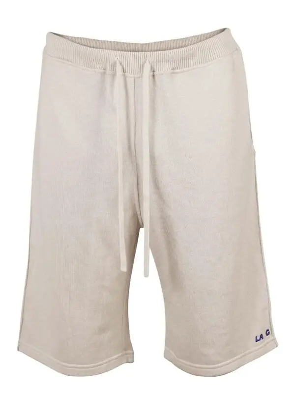LA GRANNI Organic Cotton & Alpaca Blend Straight Leg Shorts - White