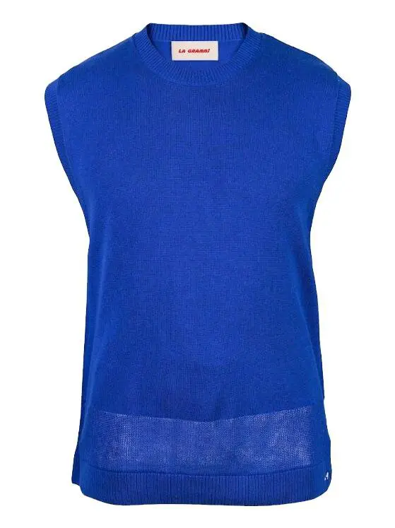 LA GRANNI Knit Vest - Blue