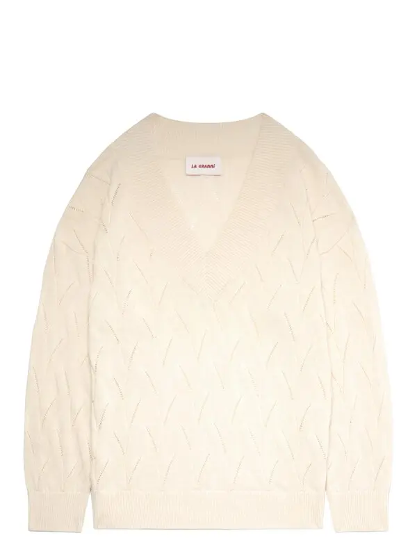 LA GRANNI Oversized Jumper - White