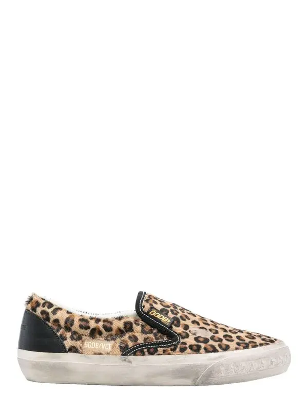 GOLDEN GOOSE Vce Leopard Print Slip-on Sneakers - Multi