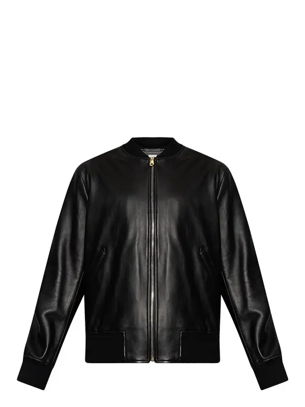 Paul Smith Leather Bomber Jacket - Black