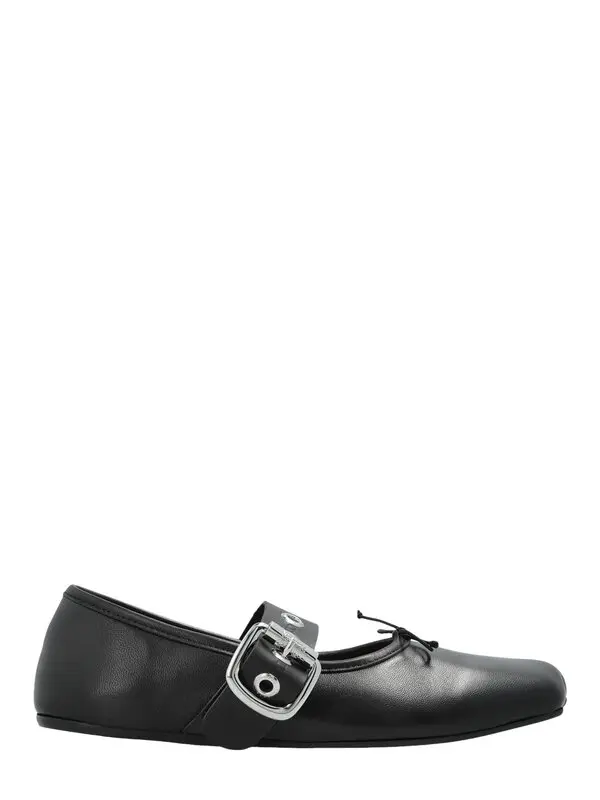 VIVIENNE WESTWOOD Alice' Leather Ballerina Flats With Buckle Detail - Black