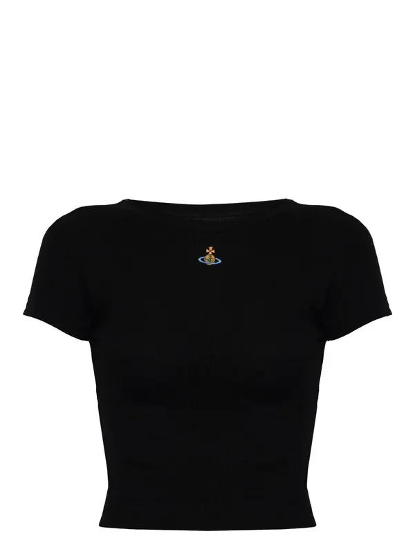 VIVIENNE WESTWOOD Baby Peru" Cropped Ribbed T-shirt - Black