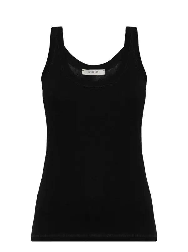 LEMAIRE Cotton Knit Strap Top - Black
