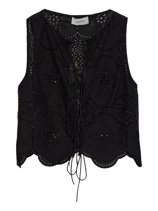 Matteau Openwork Lace Top - Black