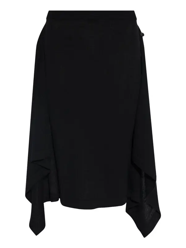 LEMAIRE Midi Skirt With Decorative Fastening - Black