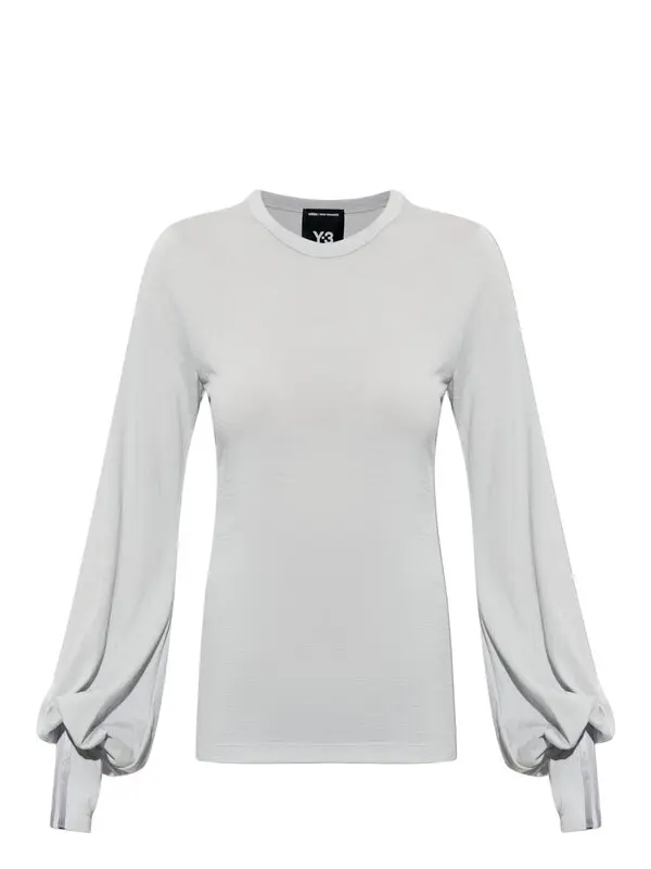 Y3 Wool Top With Balloon Sleeves - Grey