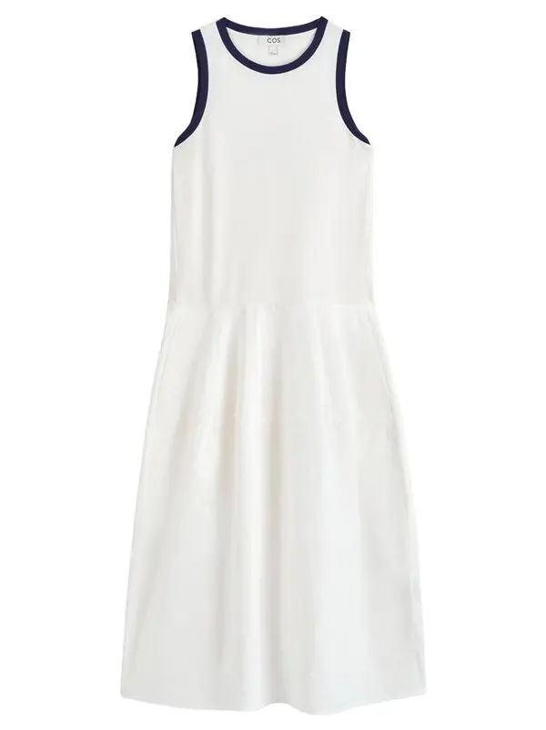 Cos Paneled Sleeveless Midi Dress - Navy