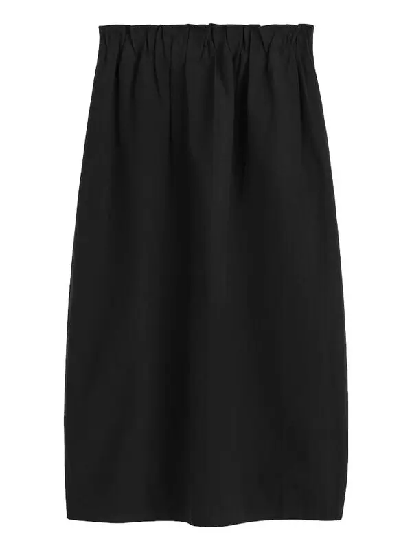Cos Cotton-linen Balloon Midi Skirt - Black