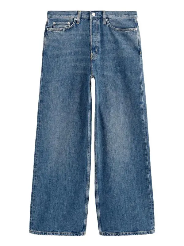 Cos Fold Relaxed-fit Wide-leg Jeans - Blue