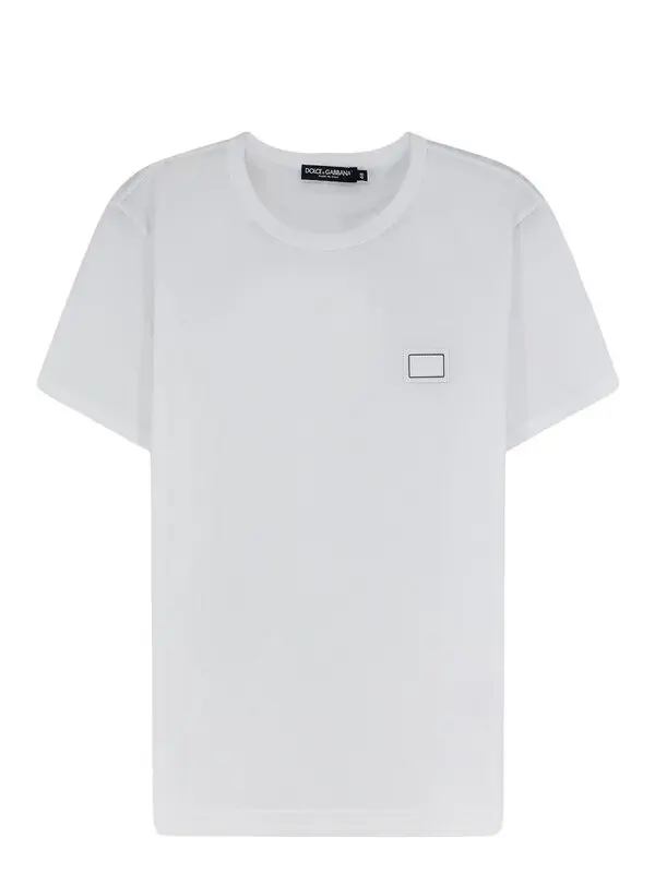 Dolce & Gabbana Cotton T-shirt With Iconic Detail - Multicolor
