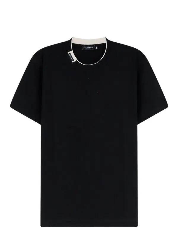 Dolce & Gabbana Cotton T-shirt With Contrasting Profile - Multicolor