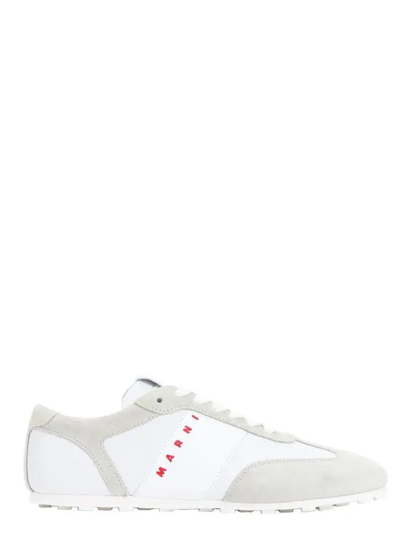 Marni Lily White Leather And Suede Low-top Sneakers - Multicolor