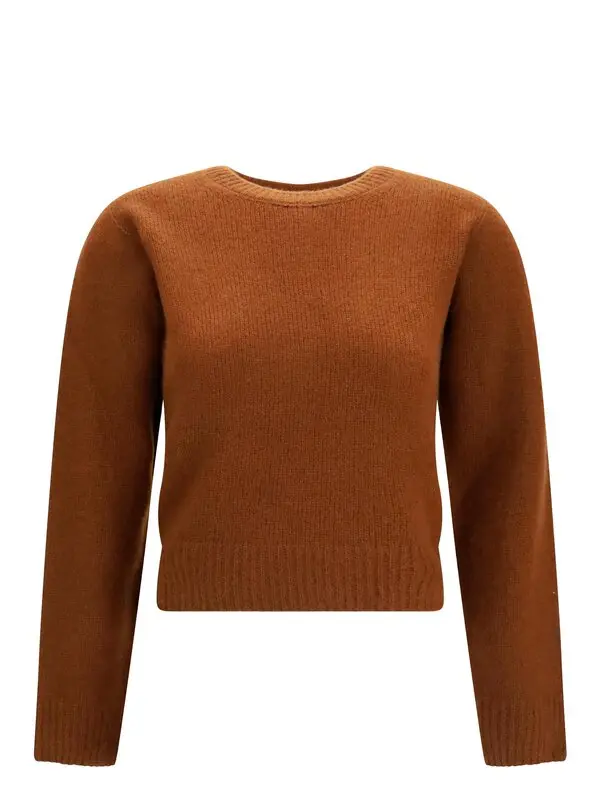 TOM FORD Cashmere And Silk Cropped Crew Neck Sweater - Brown