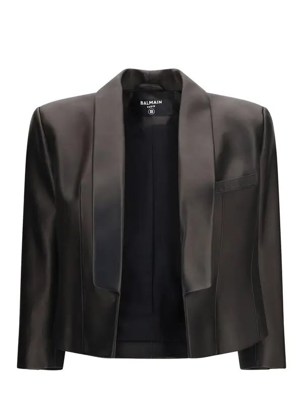 Balmain Spencer Leather Jacket - Black