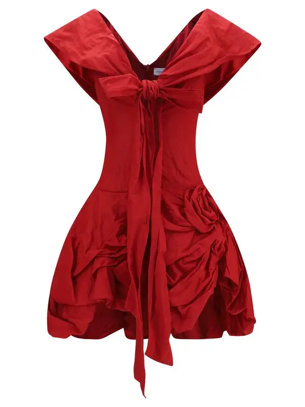 Magda Butrym Draped Shawl-collar Midi Dress - Red