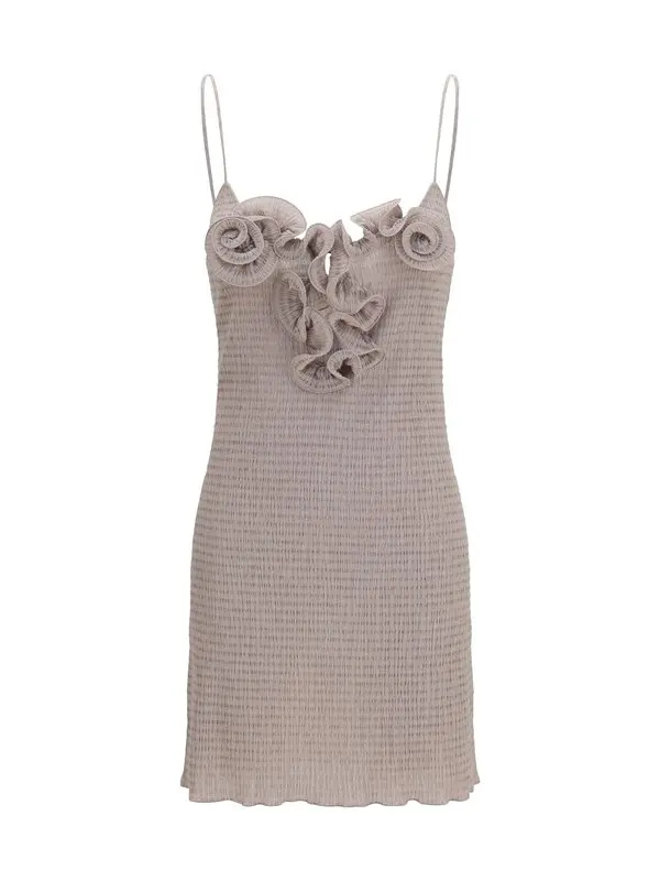 Magda Butrym Crêpe Mini Dress With Floral Appliqués - Cream