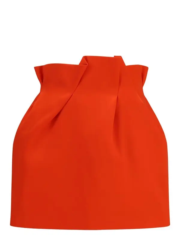 Magda Butrym Silk Mini Skirt With Ruffled Waist - Red