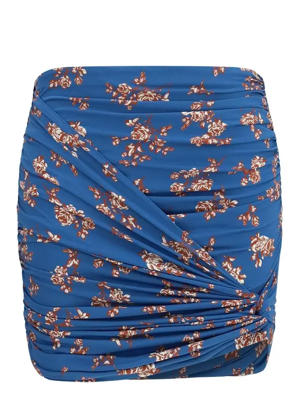 Magda Butrym Draped Floral Swim Mini Skirt - Blue