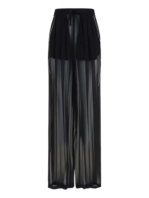 Dolce & Gabbana Silk Wide Leg Pants - Black